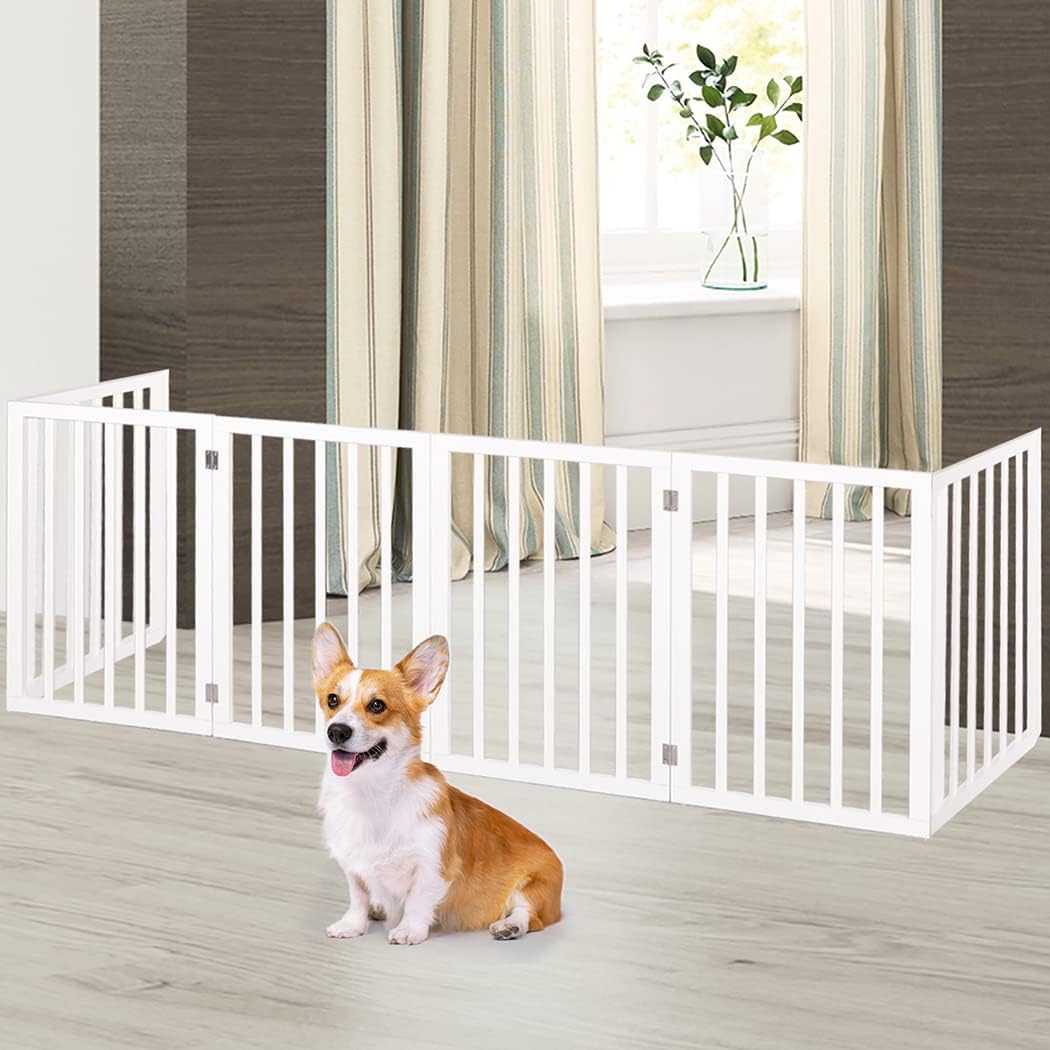 PaWz Wooden Pet Gate Dog Fence Safety Barrier Security Door 6 Panels ...