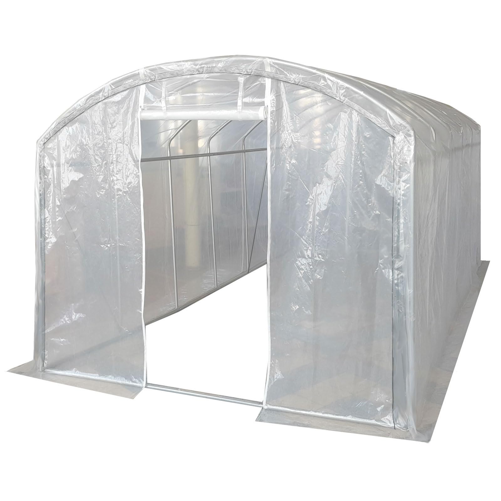 5m x 3m (17' x 10' approx) Extreme Clear Polythene Poly Tunnel. 32mm ...