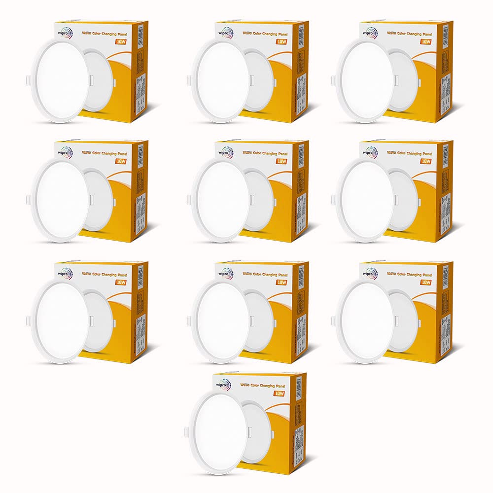 wipro Garnet 10W Wave CCT Round Panel | Colour Changing Panel | Warm ...