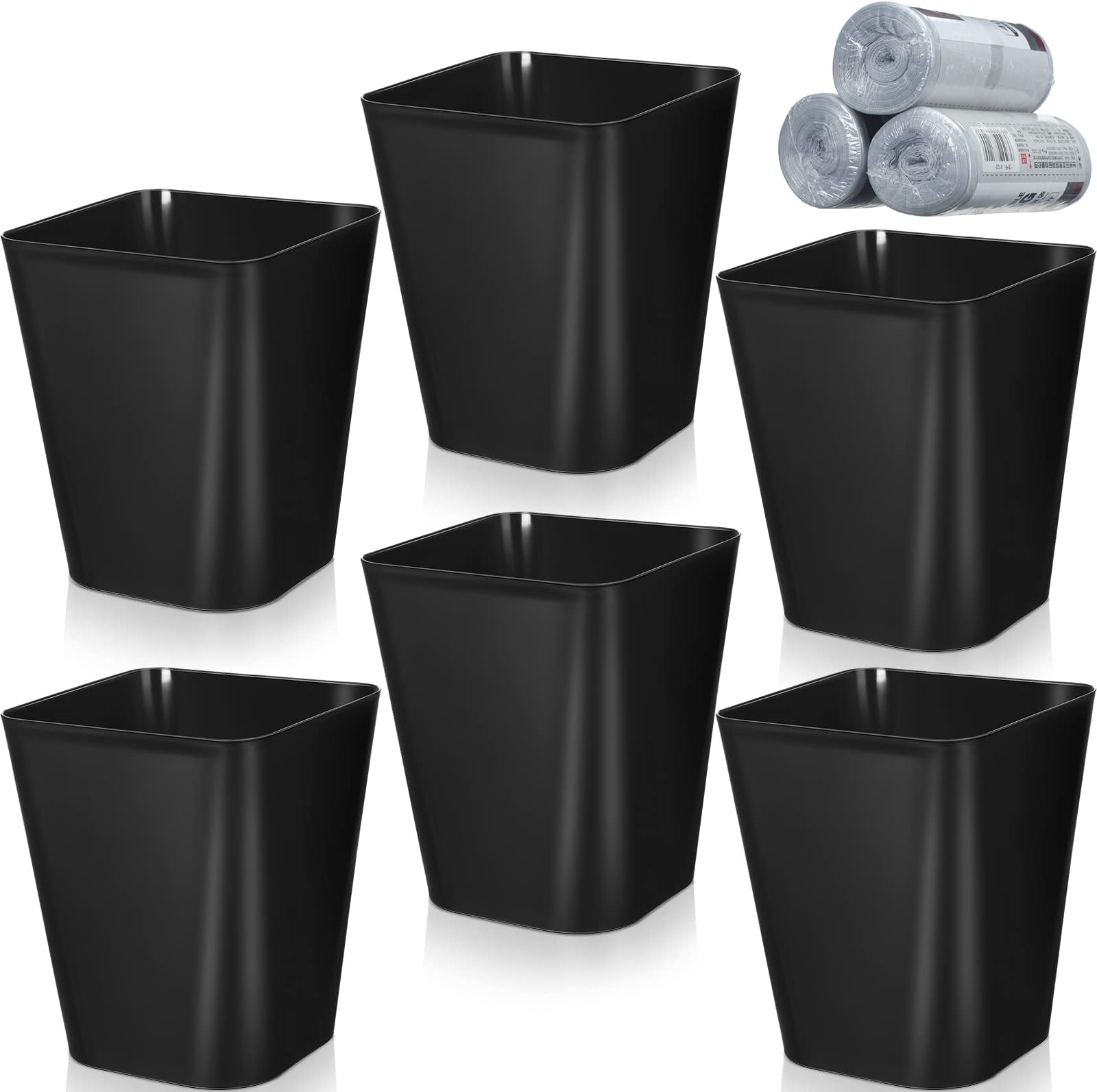 Amazon.com: 6 Pieces Mesh Square Trash Cans 4 Gallons Wire Wastebasket ...