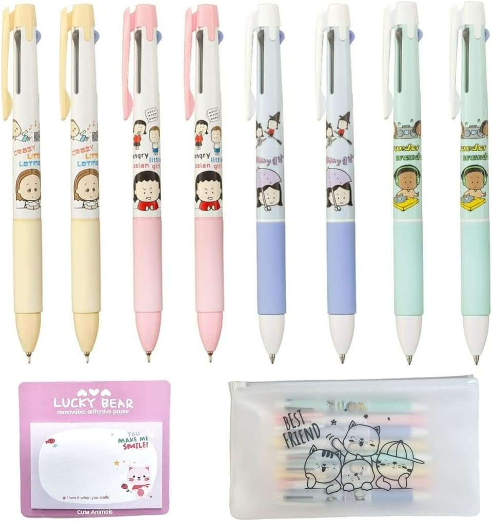 Amazon.com : JOKUNA Xeno Cute Slim Ballpoint Pen 0.38mm(yellow, pink)/0 ...