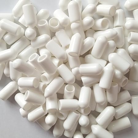 uxcell 50pcs Round Rubber End Caps 1/4"(6mm) White Vinyl Cover Screw ...