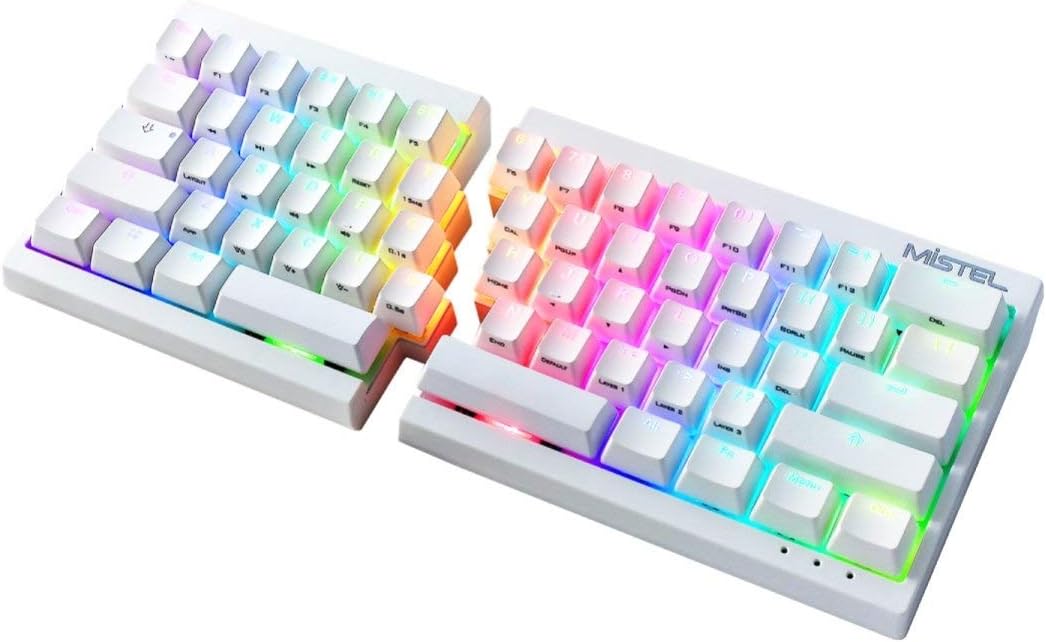 Amazon.com: Mistel Barocco Ergonomic Split PBT RGB Mechanical Keyboard ...