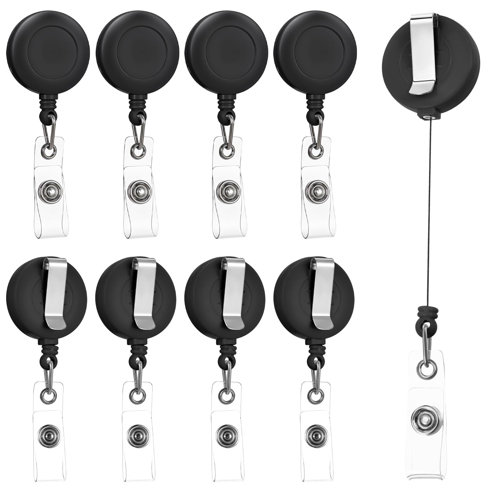 Amazon.com : 50 Pieces Retractable Badge Reel Clips Holder with Belt ...