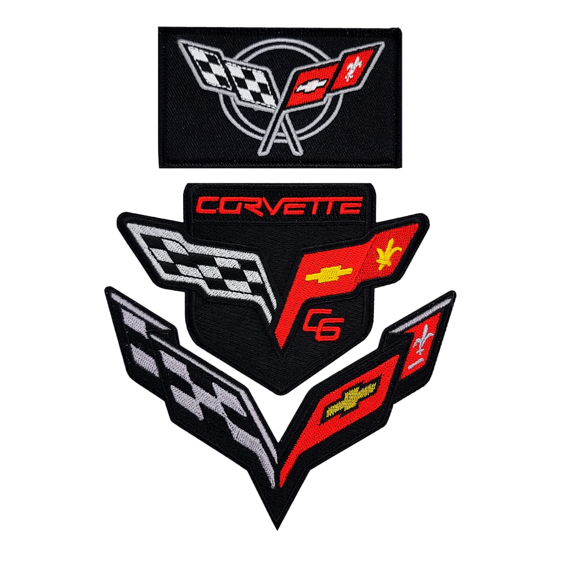 Amazon.com: Corvette Racing Checkered Flags Patch 3pc Bundle Set - Iron ...