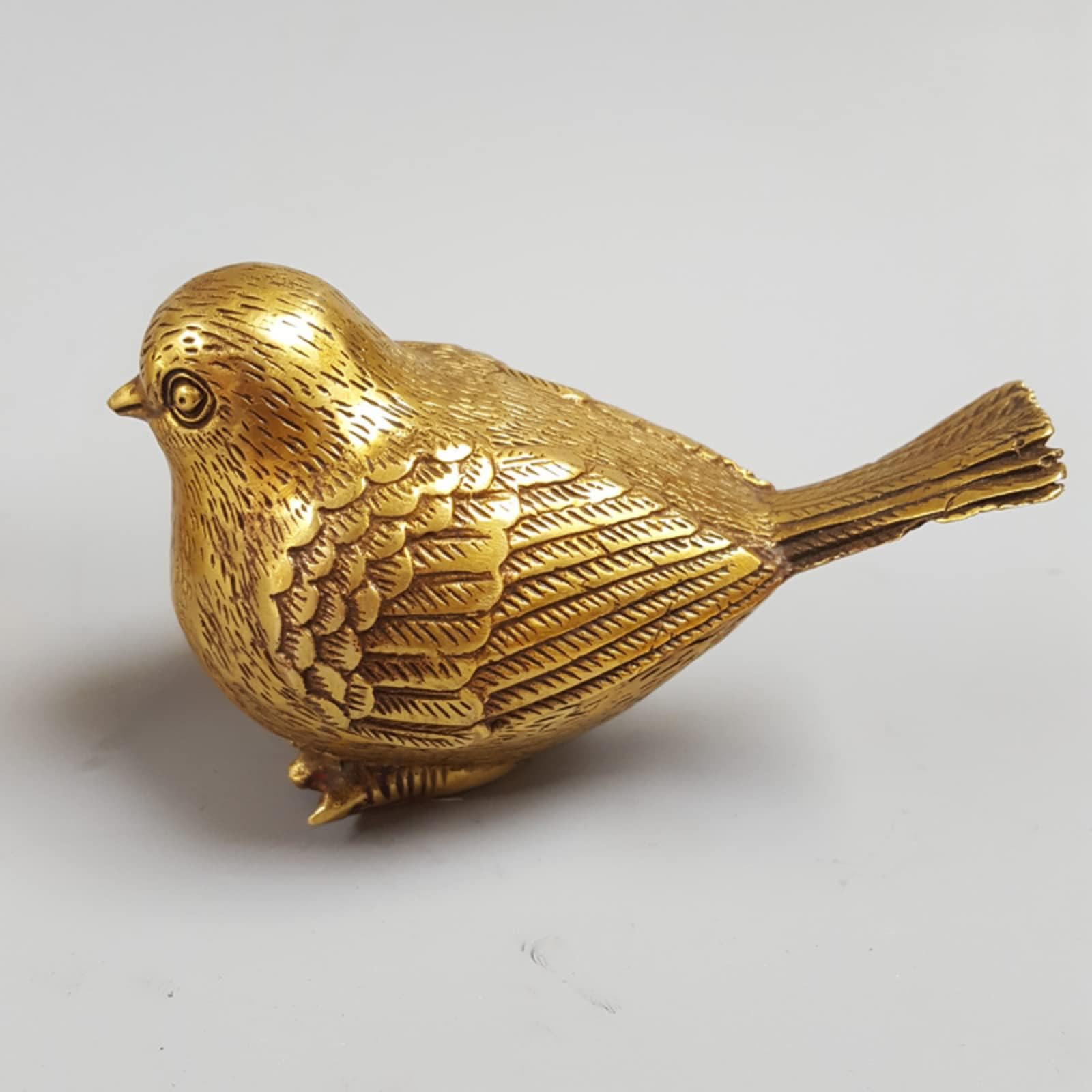 Amazon.com: Brass Lovely Bird Figurines,Copper Animals Sparrow Statue ...