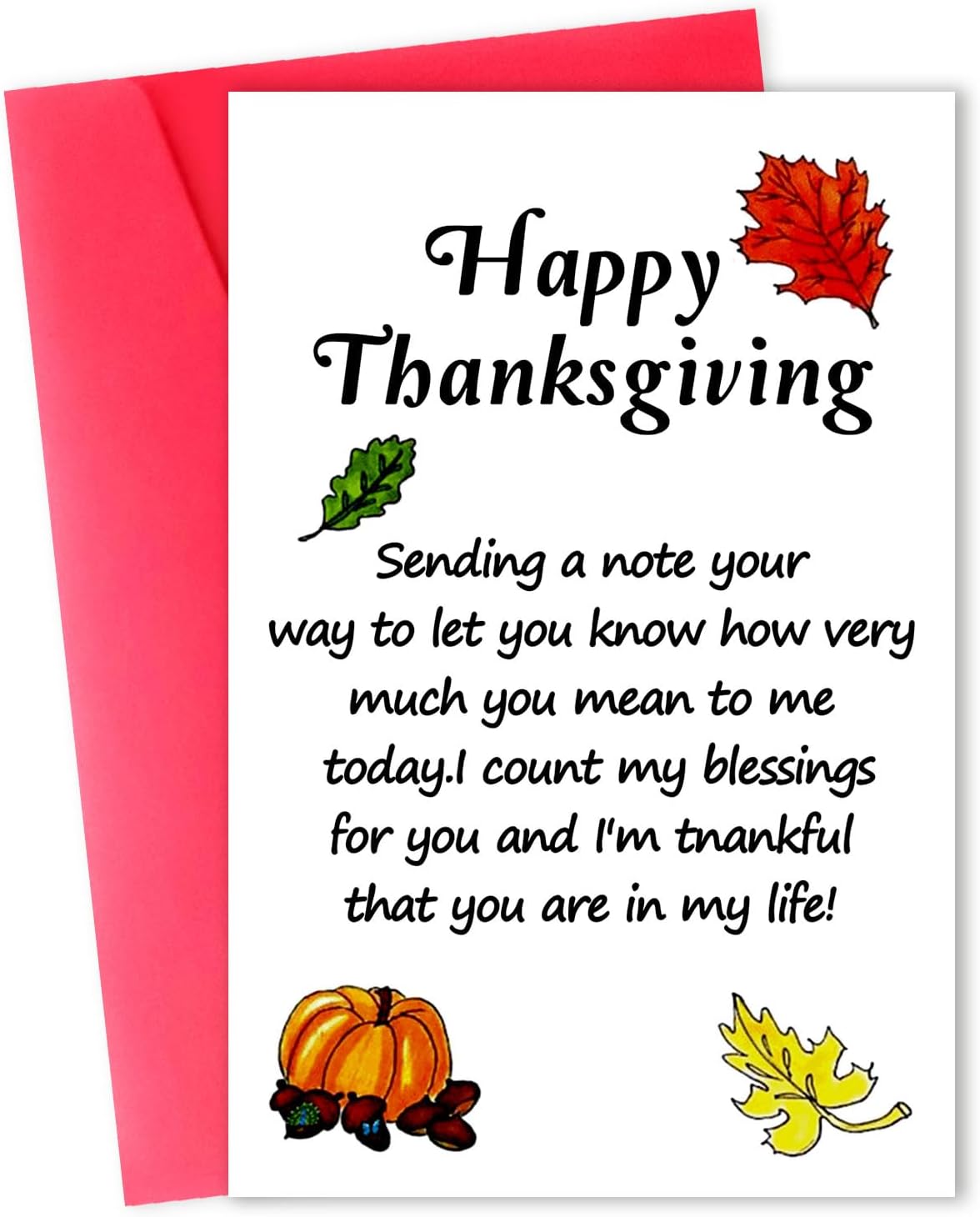 Amazon.com : BlinkWishes Thankful Thanksgiving Greeting Card ...
