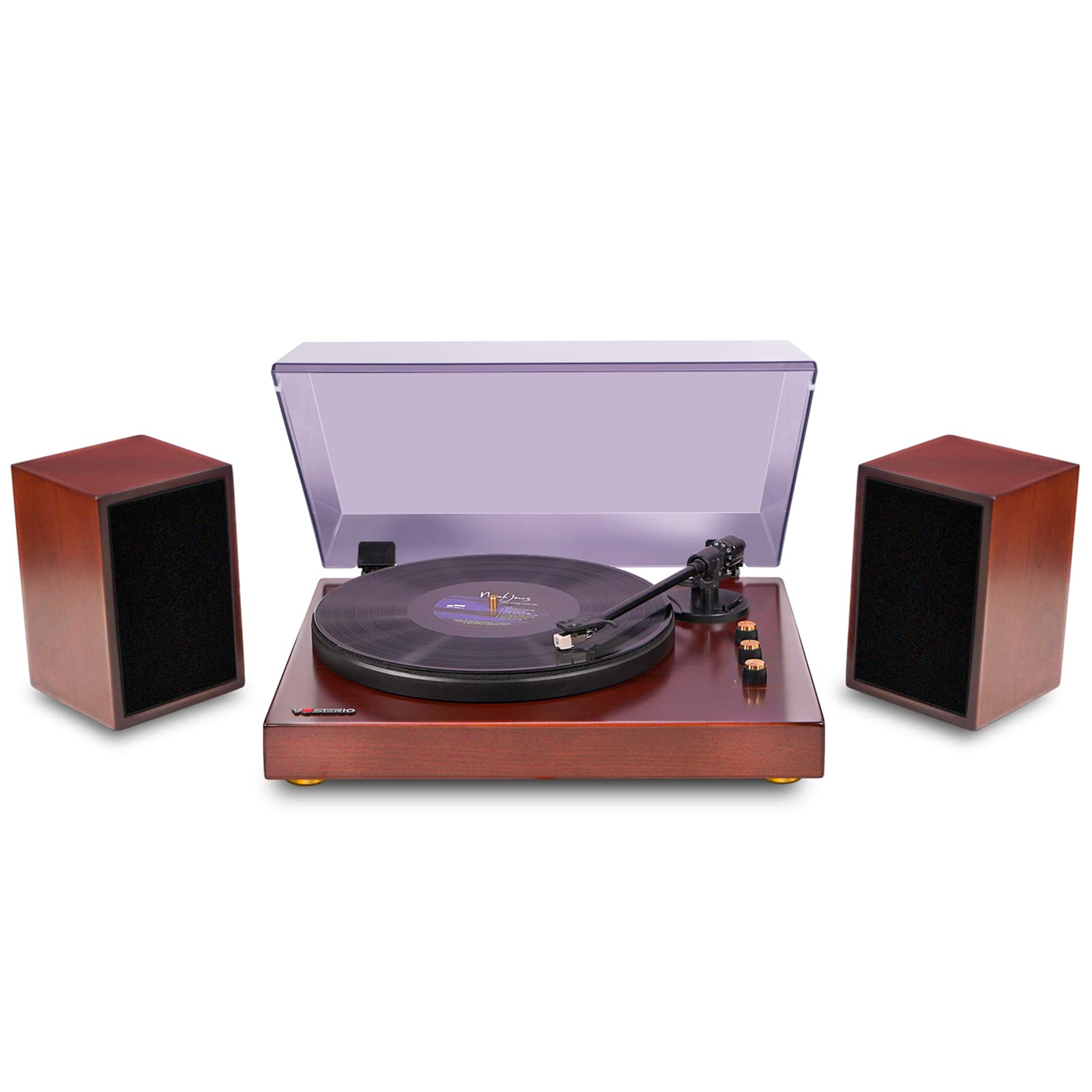 Buy VOSTERIO Turntable HI-FI System with Dual Speakers, Belt-Driven ...