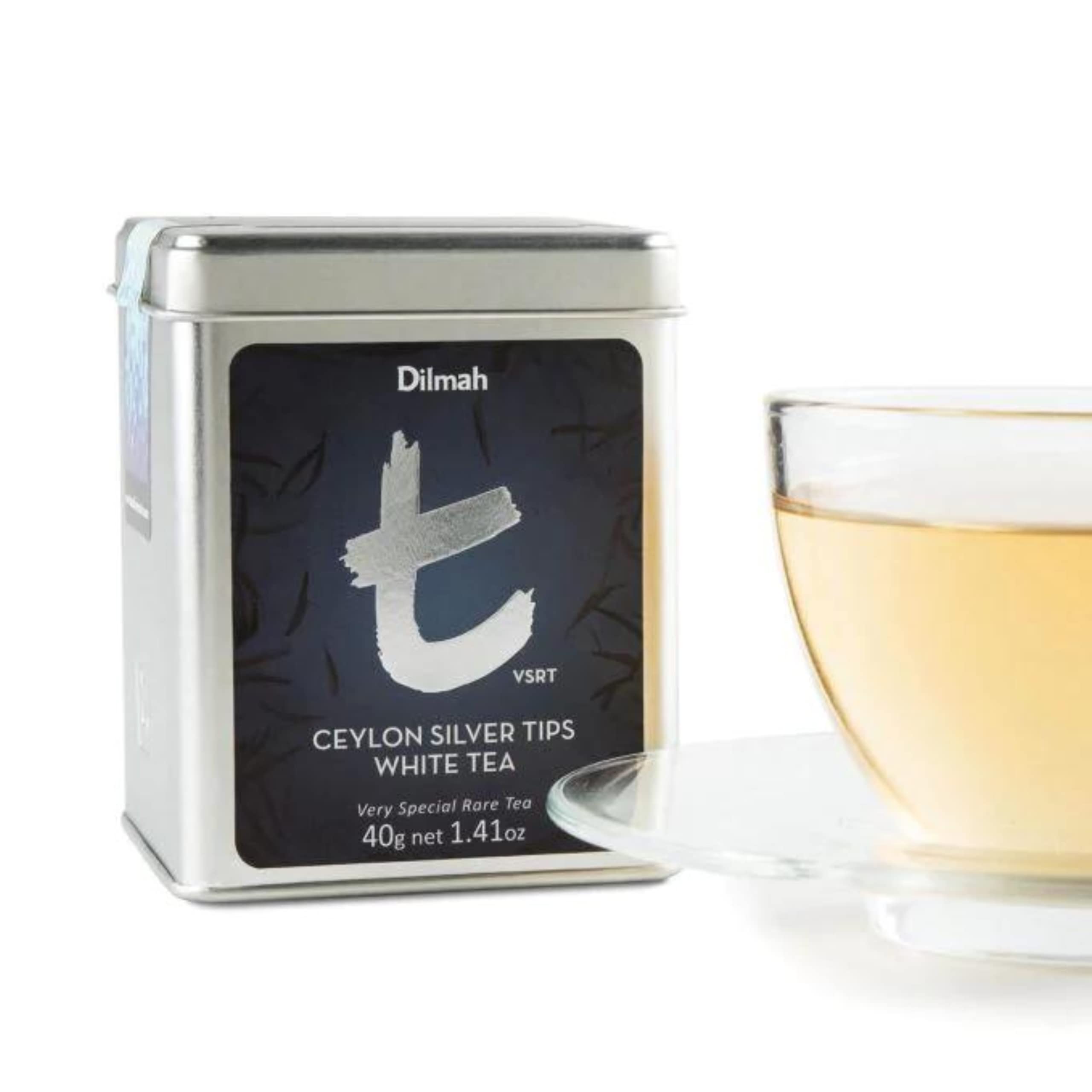 Amazon.com : Dilmah t-Series VSRT Ceylon Silver Tips White Tea Tin Caddy - 40g Loose Leaf-Dilmah ...