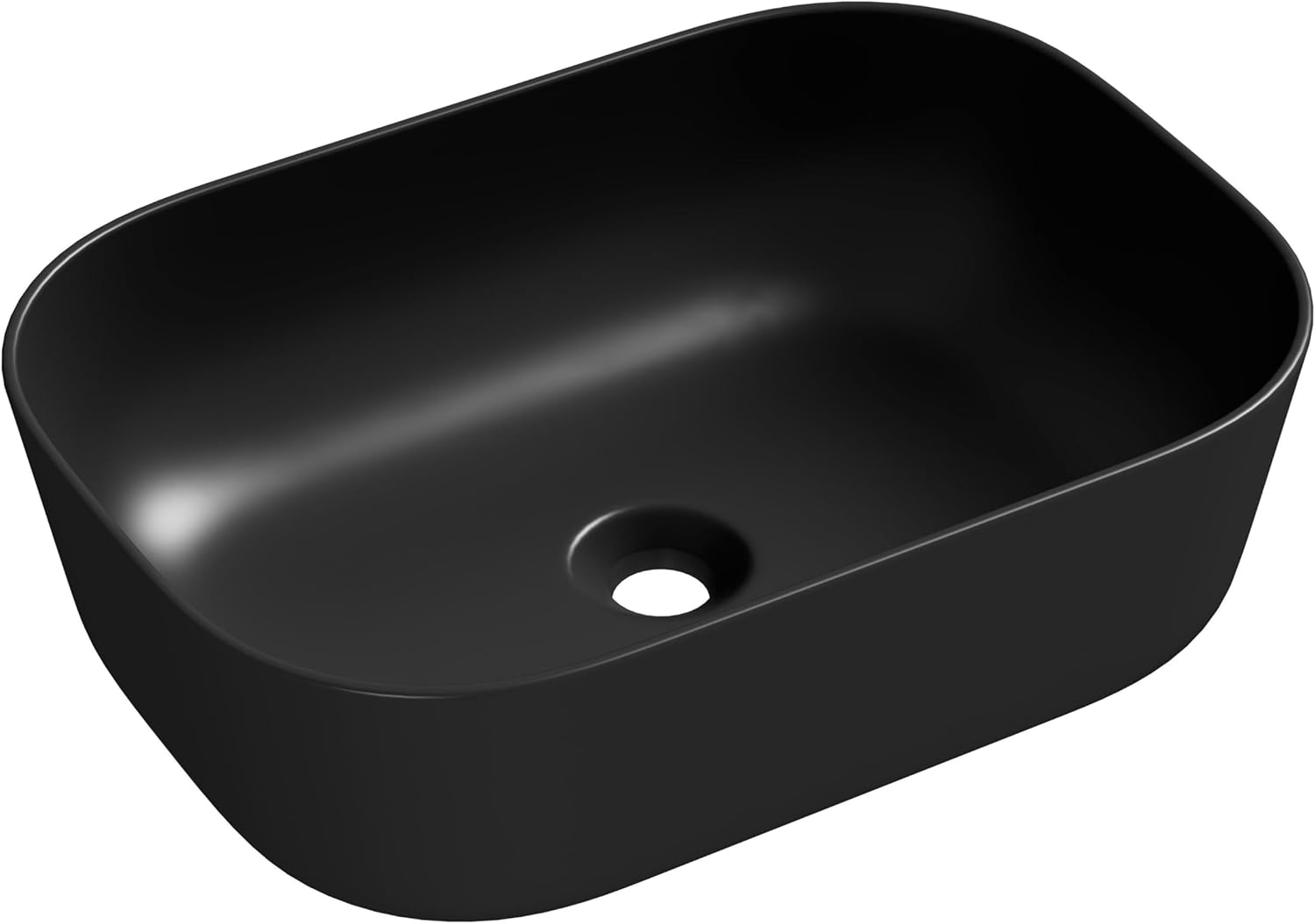 Bathroom Vessel Sink, Eridanus 18" x 13" Black Vessel Sink Rectangular ...