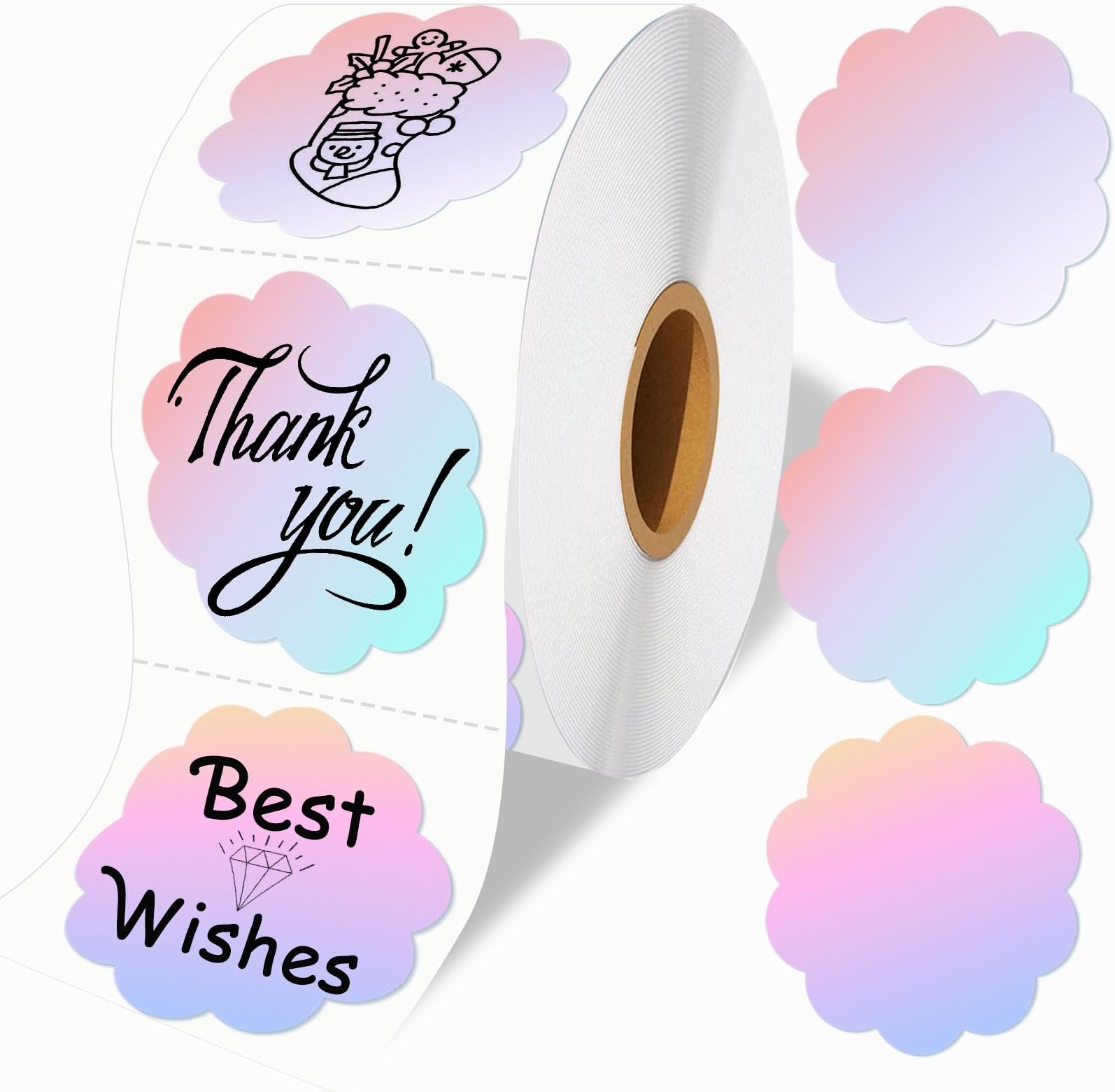 Amazon.com : Round Direct Thermal Stickers Rainbow Color Thermal Labels ...