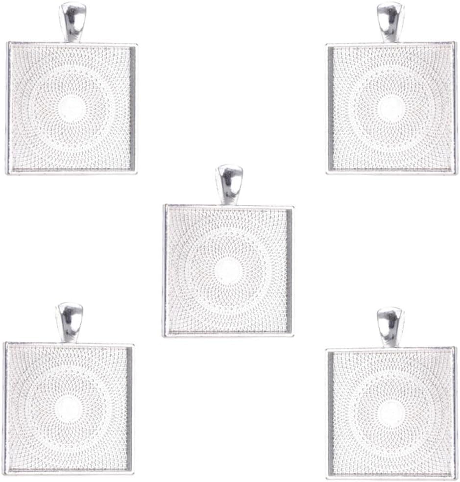 Amazon.com: 20 Qty – 25mm – Square – Silver - DIY Bezel Blank Cabochon ...