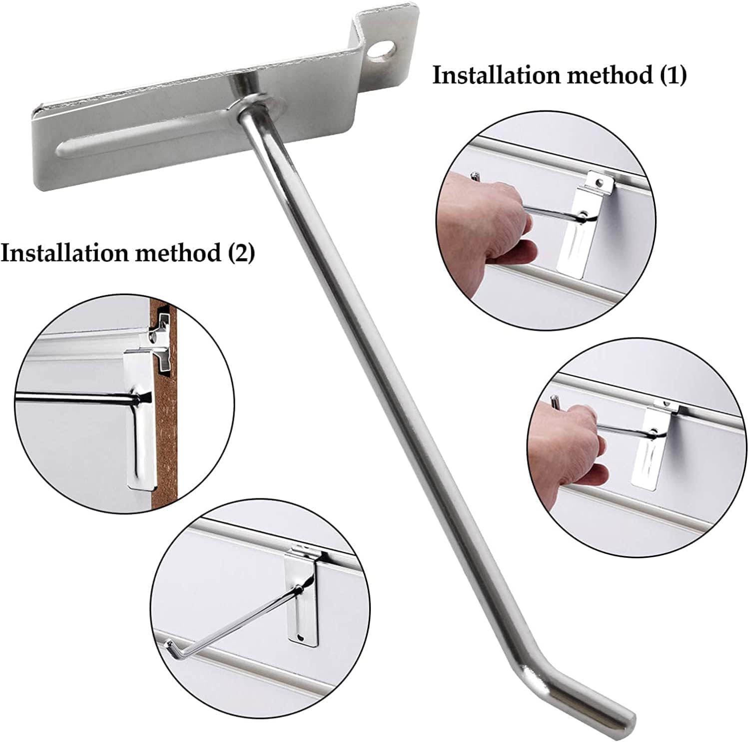 100PCS Slatwall Hooks 25cm Pegboard Hooks Load Capacity 3KG Heavy Duty ...