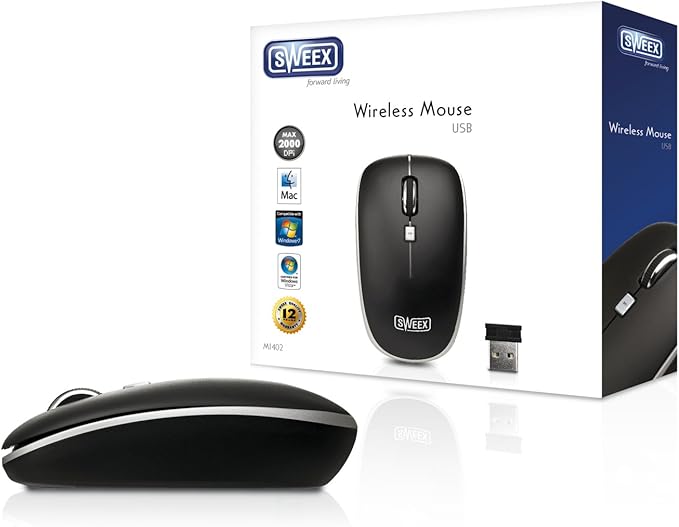 Sweex MI402 Wireless Mouse USB - Black/Silver : Amazon.co.uk: Computers ...