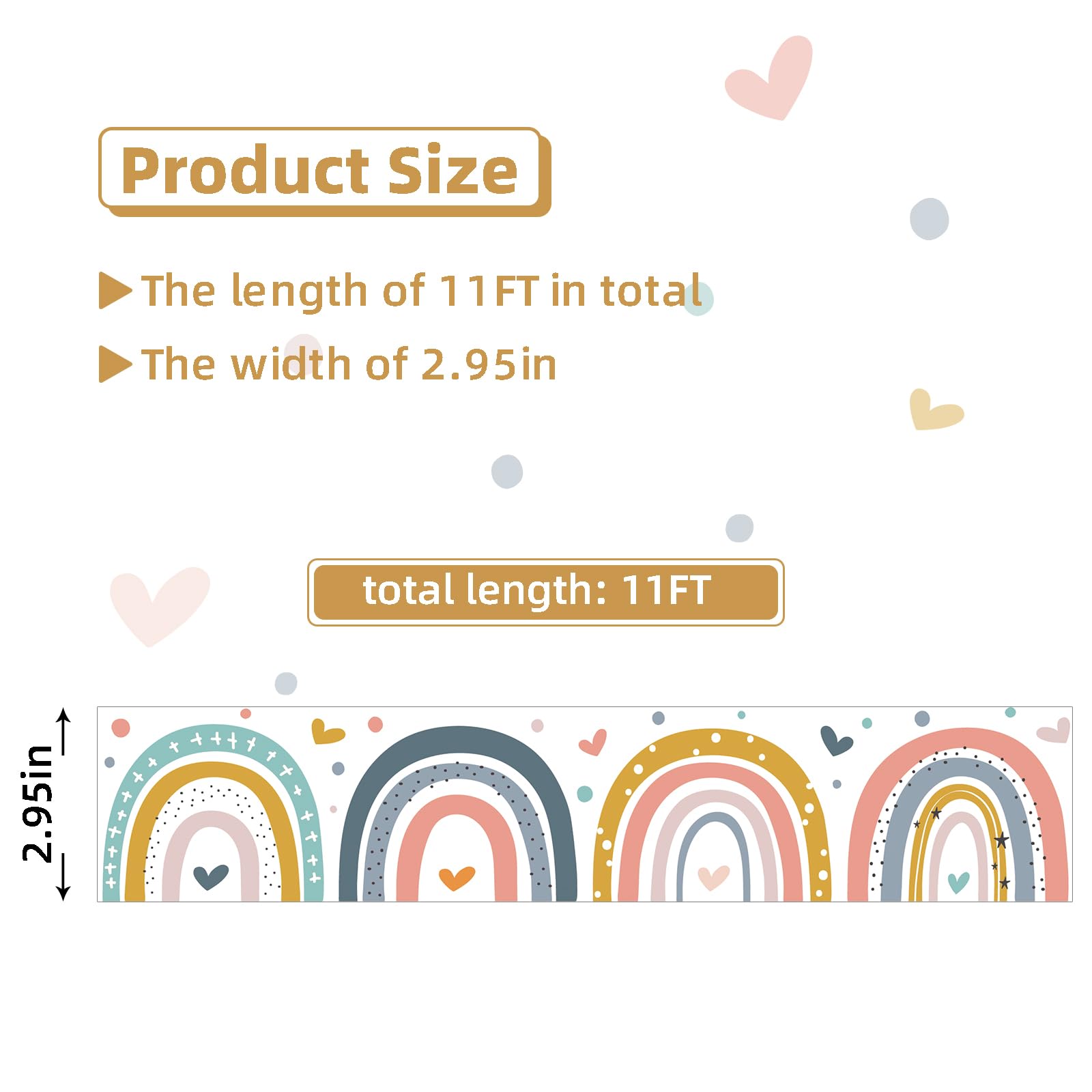 Snapklik.com : 36ft Rainbow Bulletin Board Borders Scalloped Boho ...