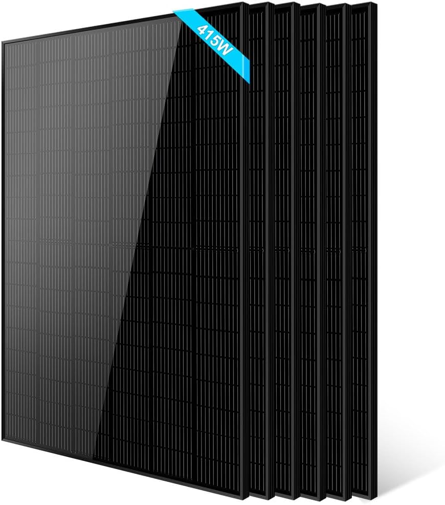 Amazon.com : WAAREE Solar Panel All Black 4000 W (400 Watt Pack of 10 ...