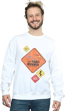 Looney Tunes Men's Road Runner Road Sign Sweatshirt White XXXXX-Large ...