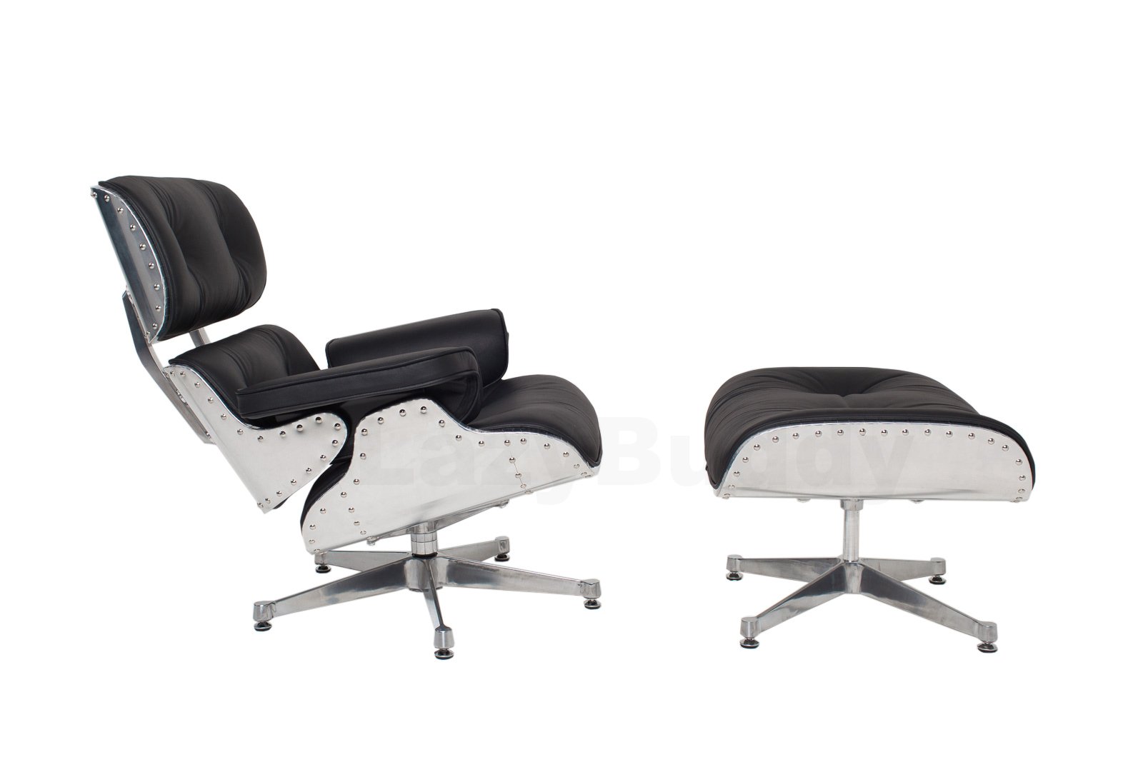 Mid Century Modern Classic Aluminum Aviator Lounge Chair And Ottoman ...