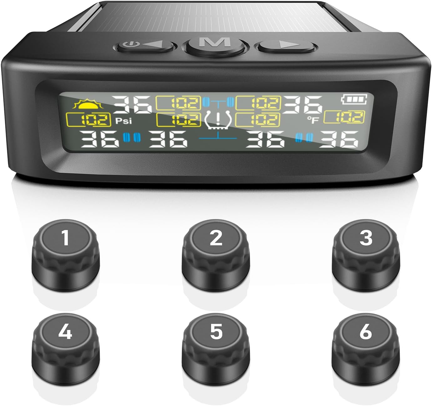 Amazon.com: Tire Pressure Monitoring System with Solar Charge, TPMS ...