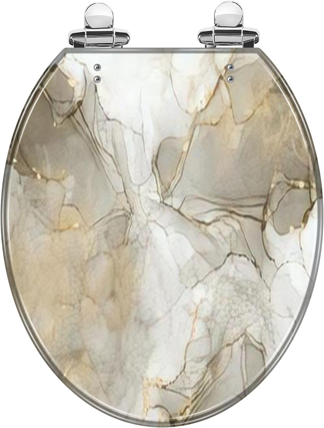 Round Toilet Seat Realistic liquid marble gold Resin Toilet Seat with ...