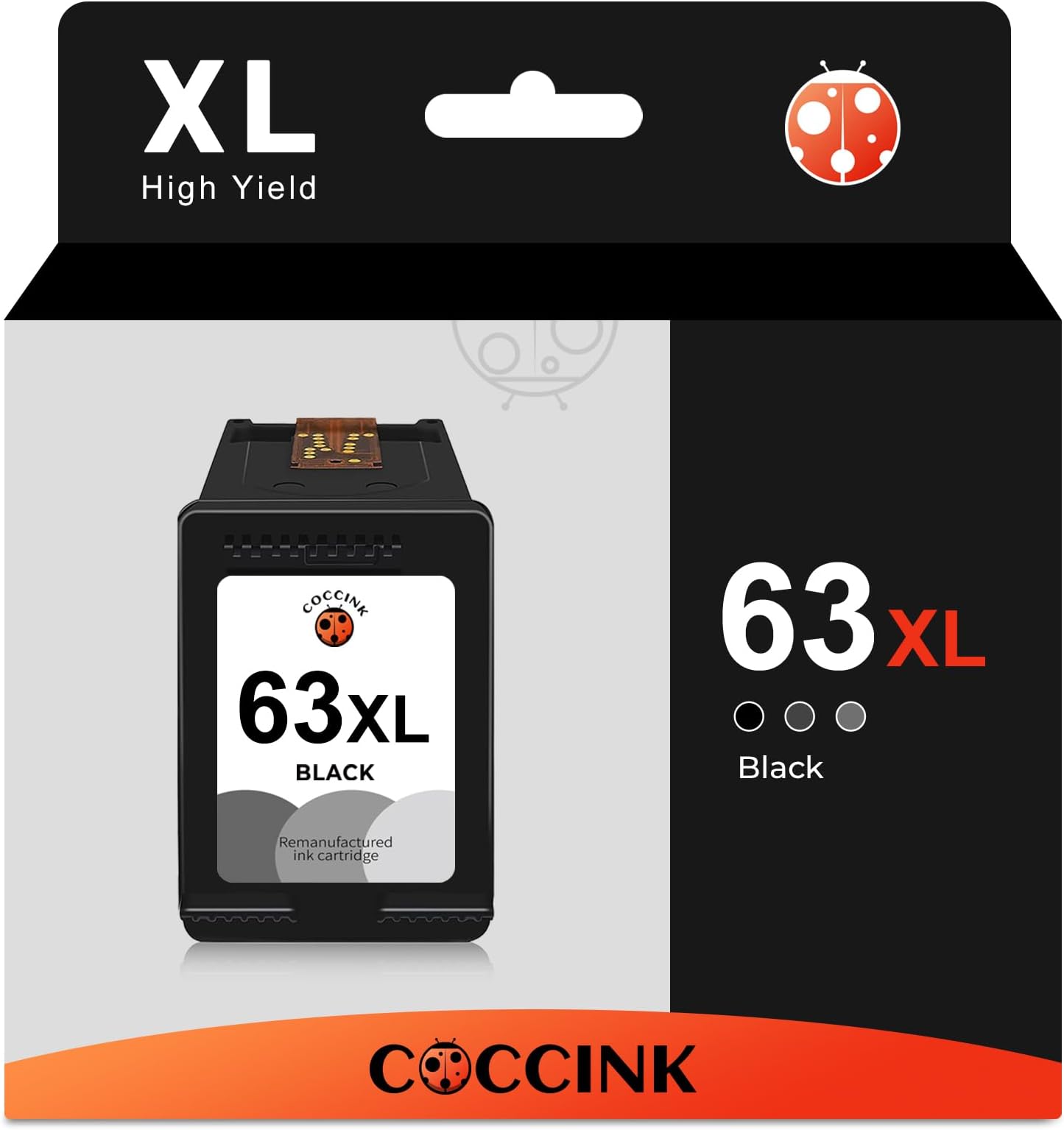 Amazon.com: COCCINK 63XL Black Ink Cartridge for HP Envy 4520 4512 ...