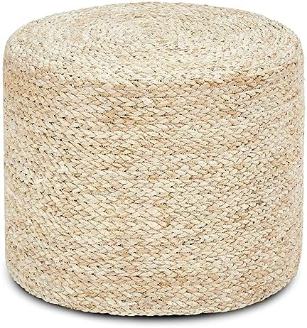 Amazon.com: Wimarsbon 18'' Ottoman Pouf, Natural Braided Poof, Rustic ...