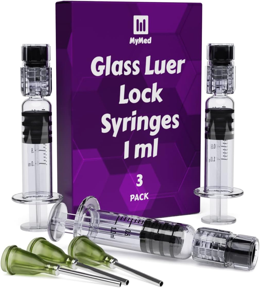 Amazon.com: MyMed 5 Pack Borosilicate Glass Luer Lock Syringe 1ml ...