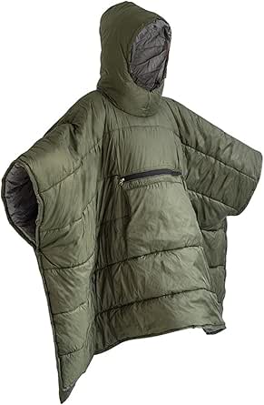 Amazon.com : Outdoor Warm Wearable Cloak Portable Hooded Blanket ...