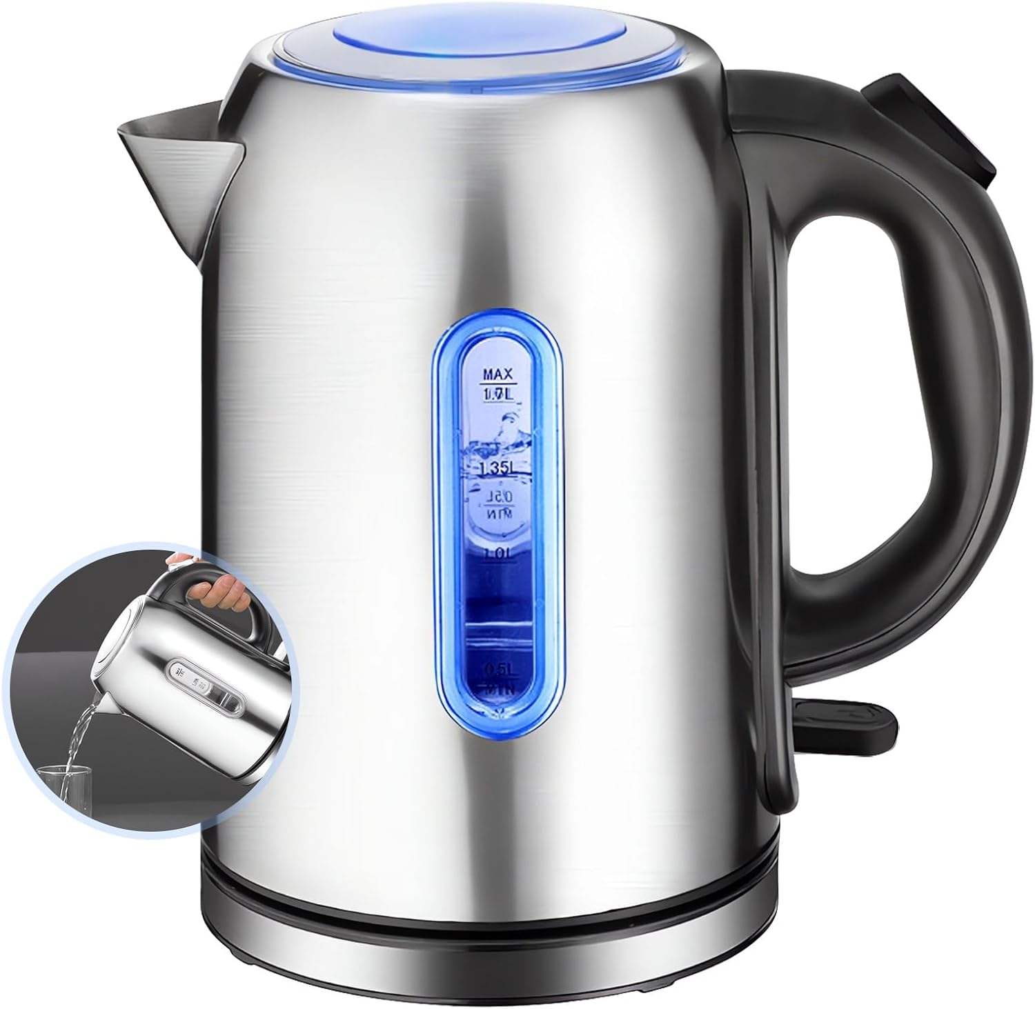 LuLuanping Electric Kettle, Stainless Steel Kettle with LED ...