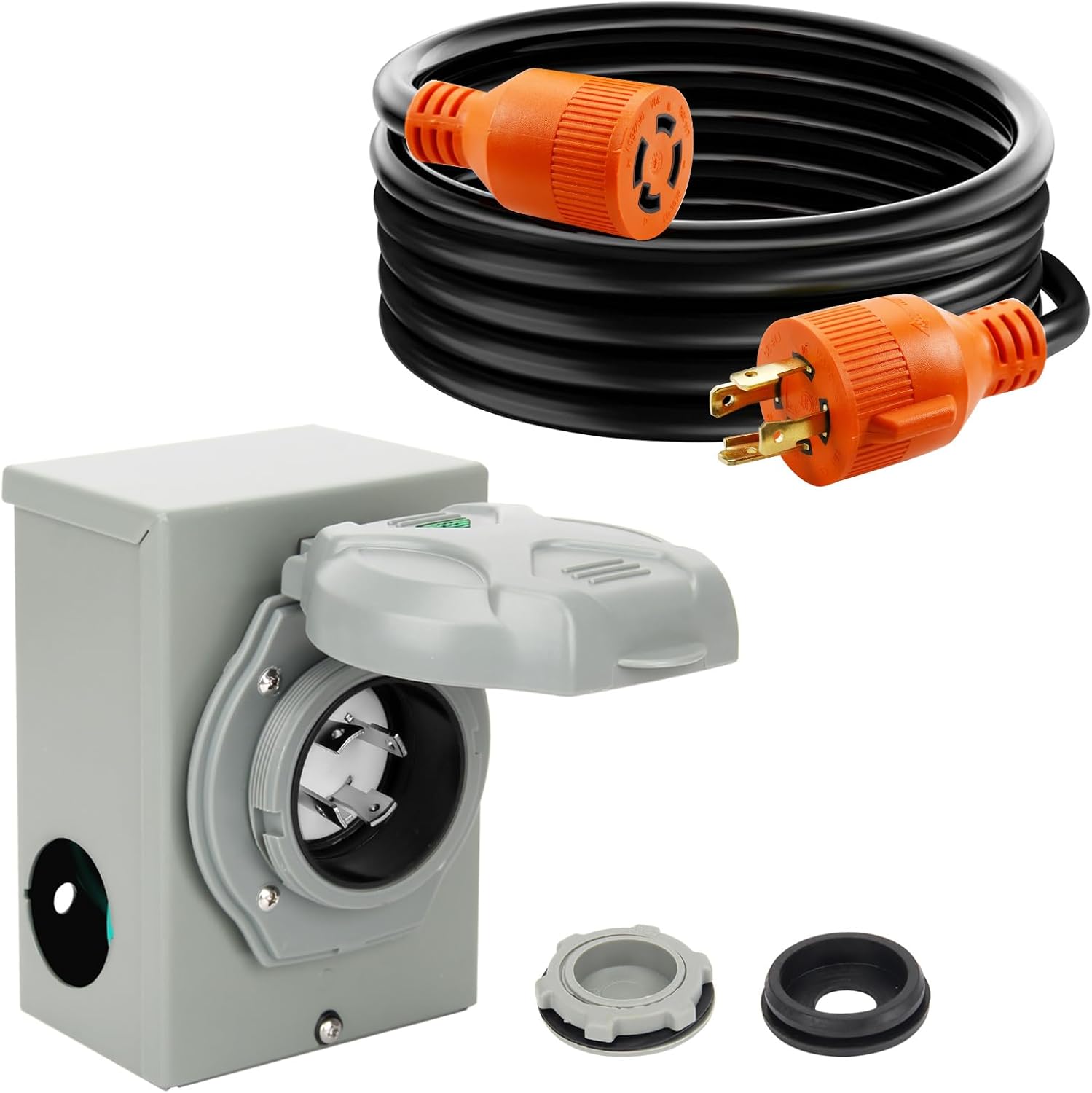 Amazon.com: OPL5 30 Amp Generator Cord and Pre-Drilled Power Inlet Box ...