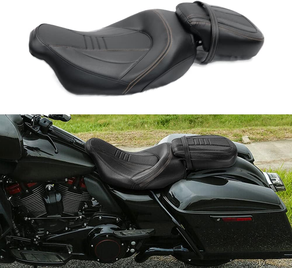 Amazon.com: Driver Passenger Seat Pillion Set For Harley Touring Road ...