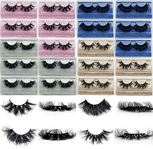 Amazon.com: Super Fluffy 22-25mm Mink Lashes Wholesale Mikiwi 20 Pack ...