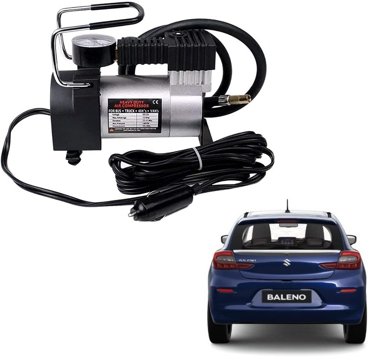 AUTO Addict 12V DC Heavy Duty Metal Tyre Inflator Air Compressor Pump ...