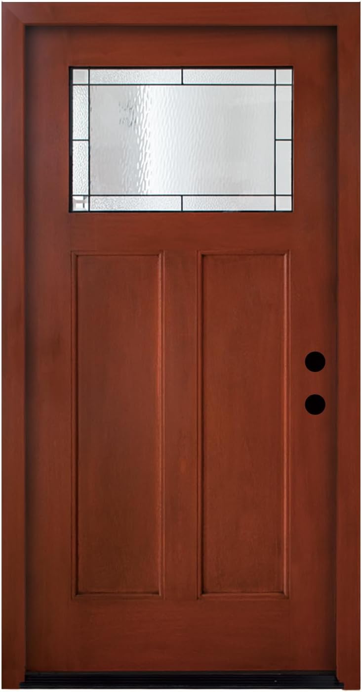 KHSHOW 36 x 80 Fiberglass Entry Door Knock-Down with Patina Caming ...