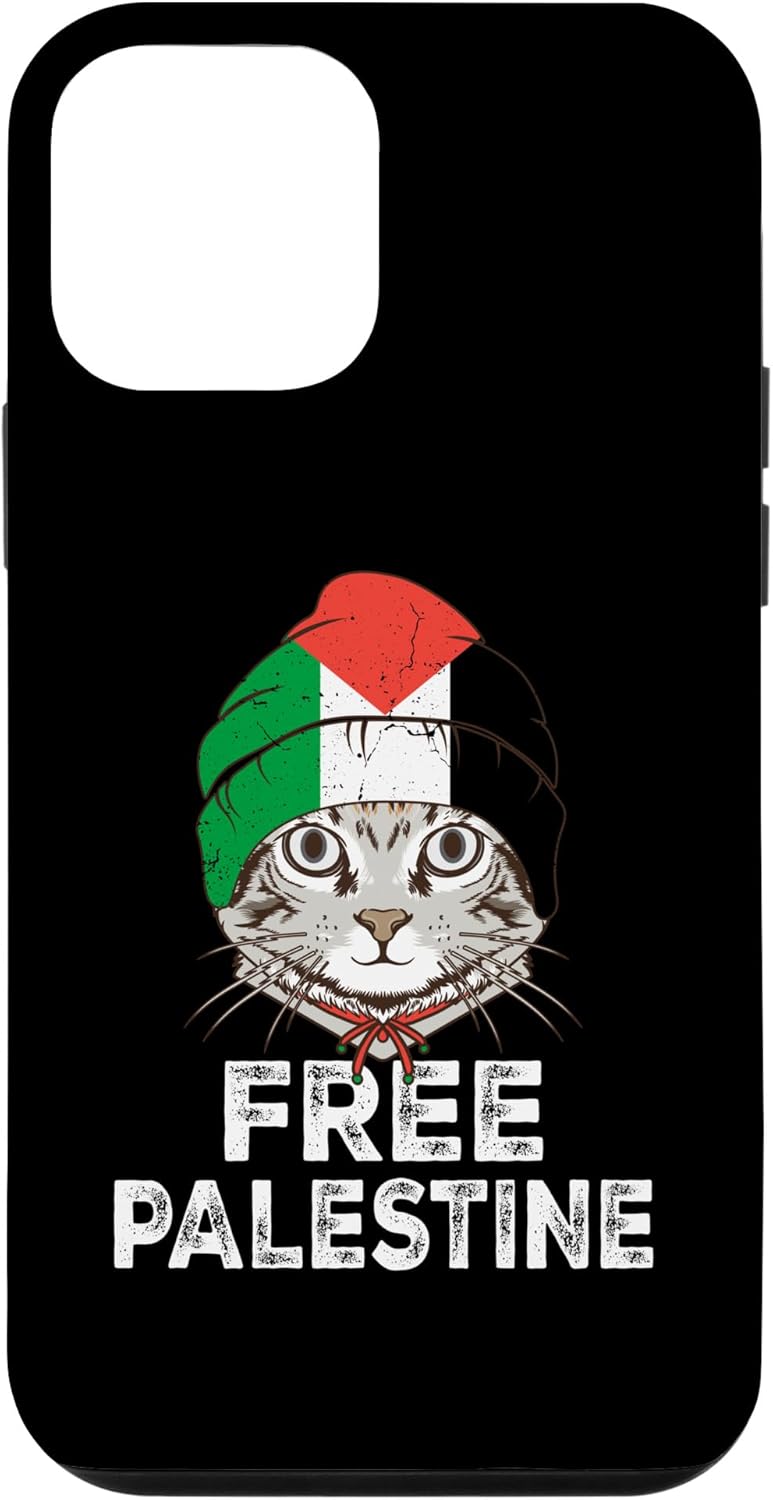 Amazon.com: iPhone 12 mini Free Palestine Flag Palestinian Cat Support ...
