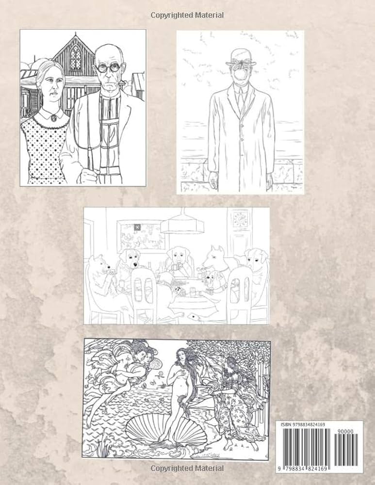 famous artwork coloring pages