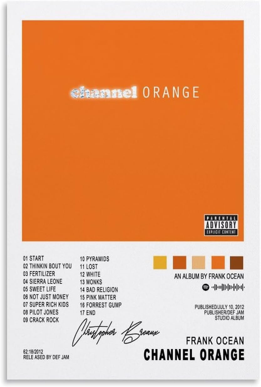 Frank Ocean Album Cover Poster - Channel ORANGE Decorative Painting ...