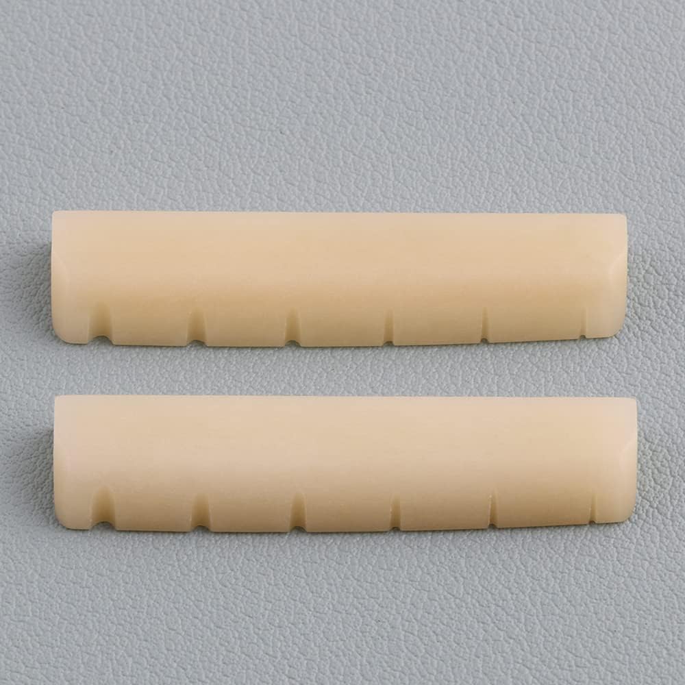 Amazon.com: LYWSMSK Unbleached Acoustic Guitar Pre-Slotted Bone Nut fit ...