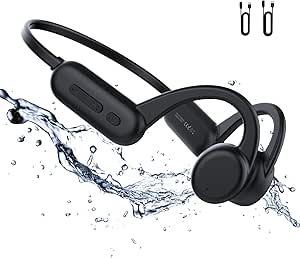Dsrva Bone Conduction Swimming Headphones IP68 Waterproof Bluetooth V5 ...