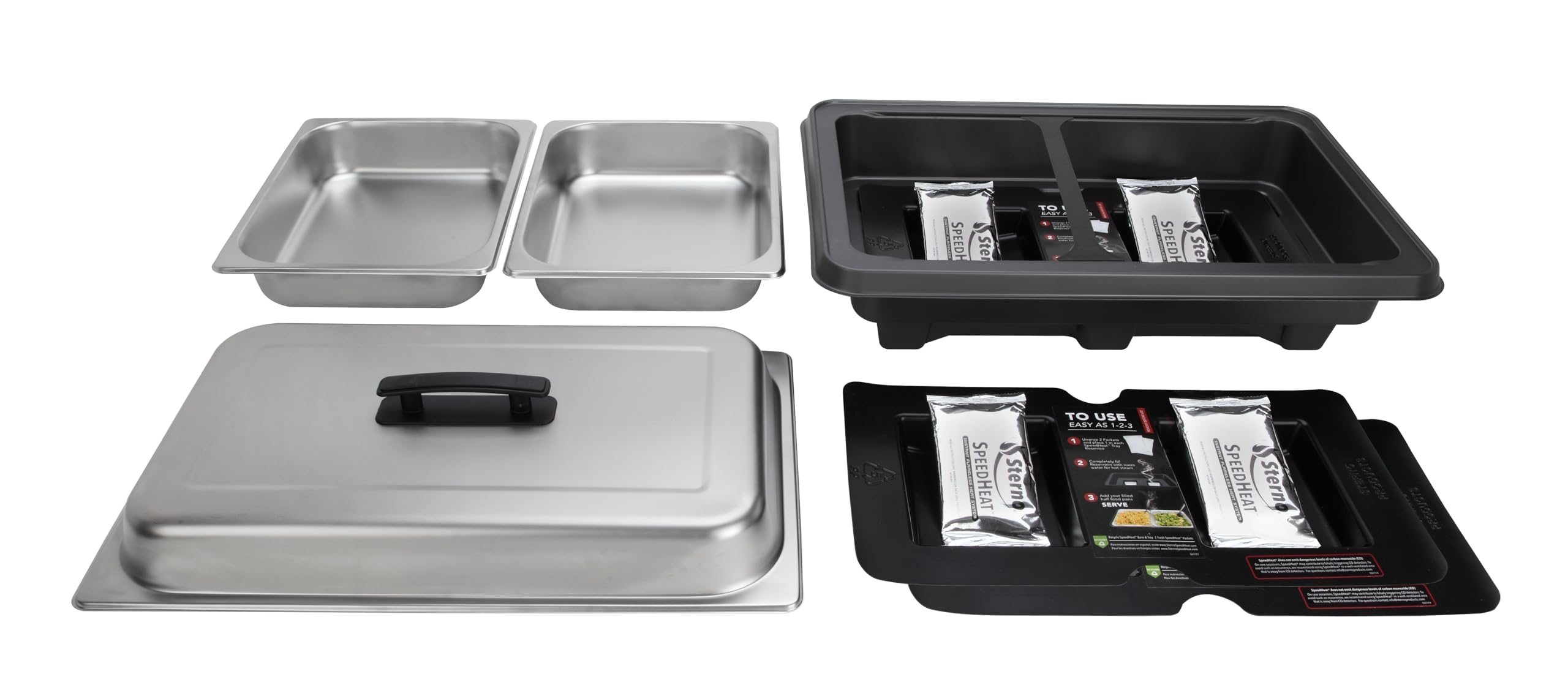 Amazon.com: Sterno Buffet Kit SpeedHeat Chafing Dish Buffet Set ...