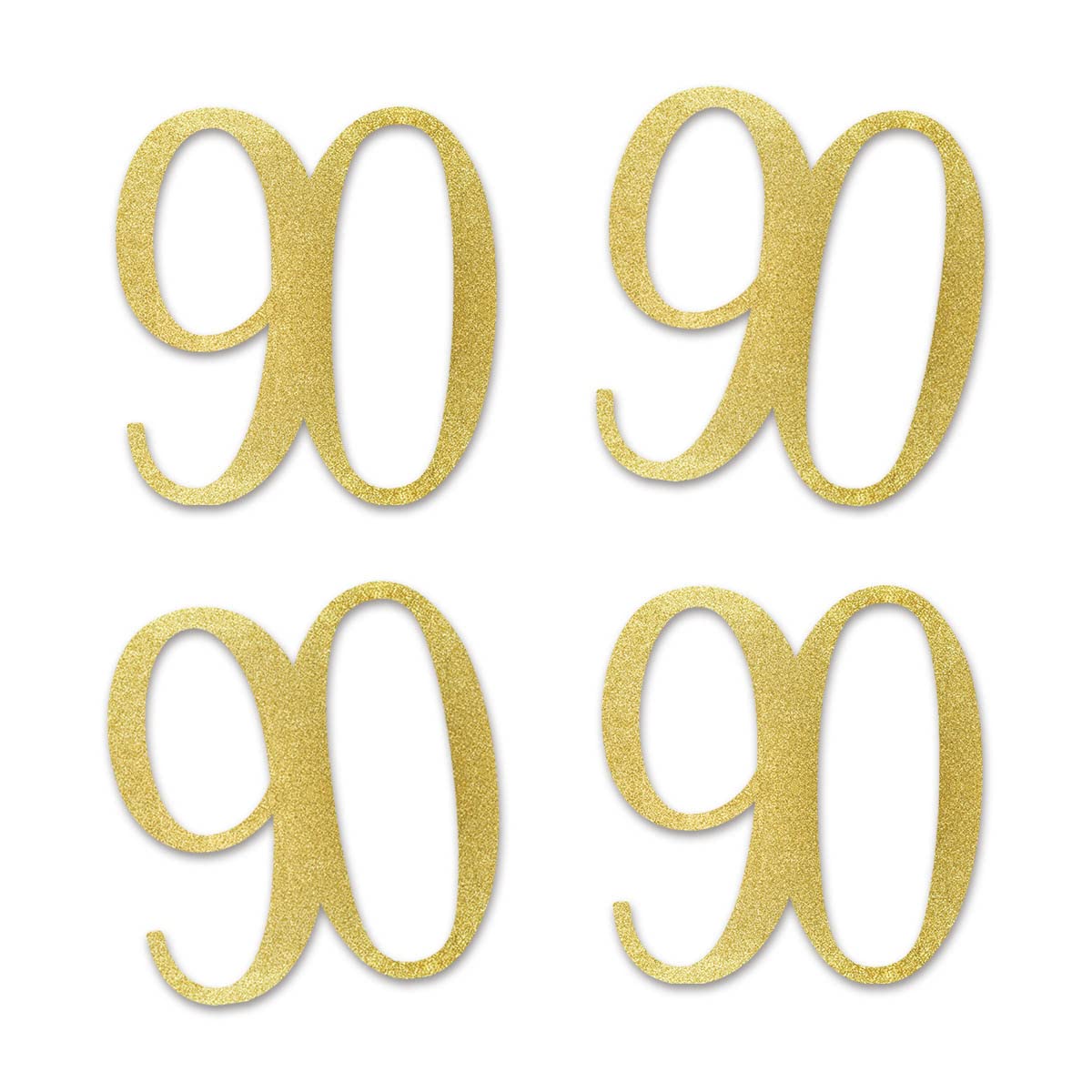 Amazon.com: Gold Glitter 90 Cut-Out Numbers, 90th Birthday Party ...