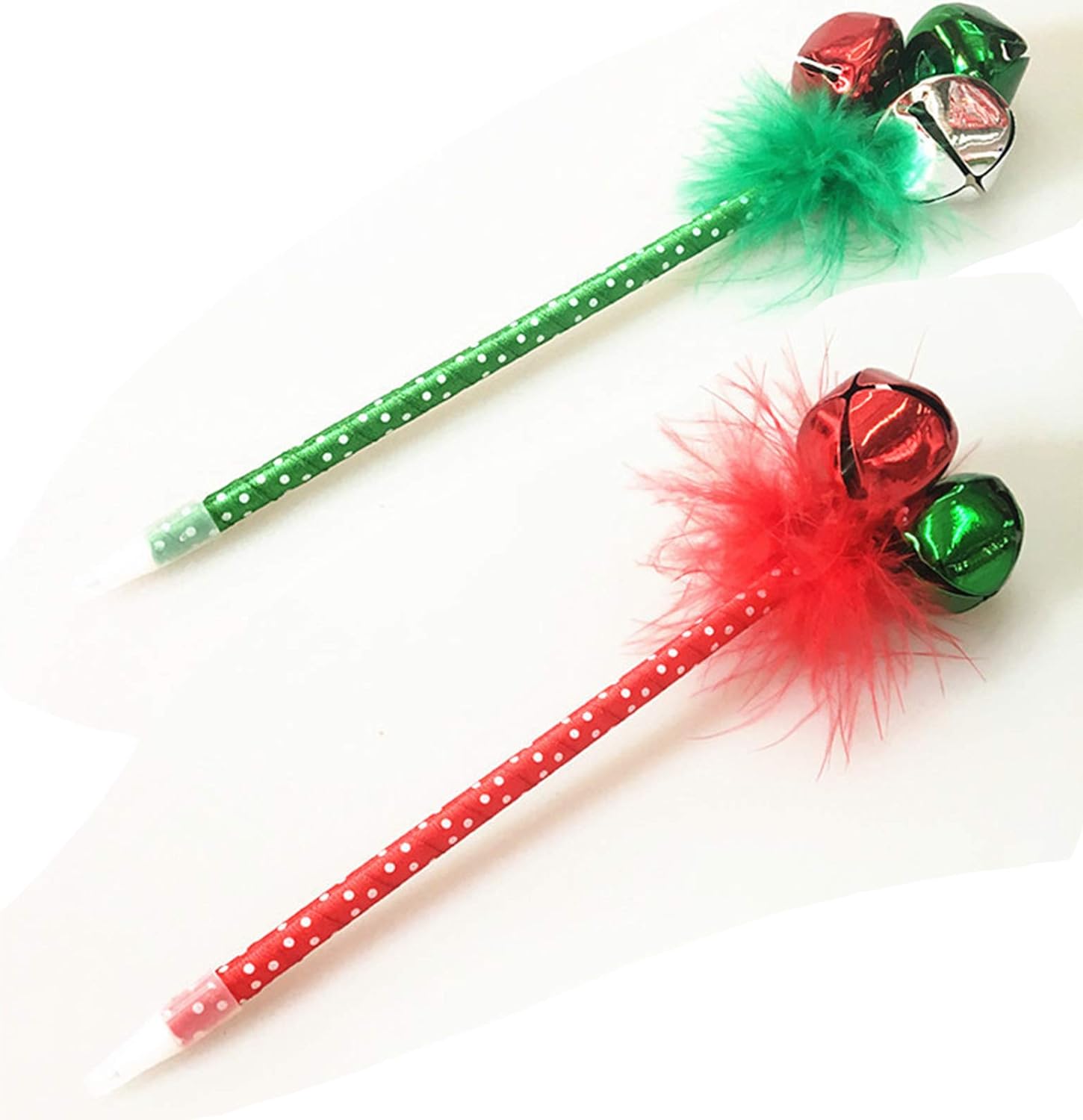 Amazon.com: Red and Green Christmas Ballpoint Pen Themed Jingle Bell ...