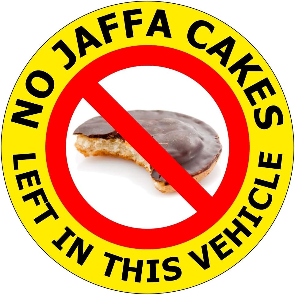 No Jaffa Cakes Left in This Vehicle self Adhesive Vinyl Sticker Joke ...