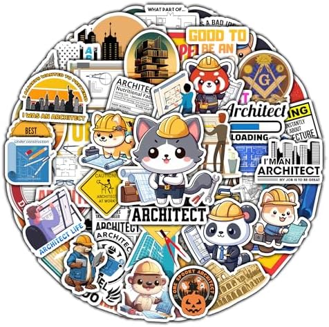Amazon.com: BIGZORO 50 PCS Architect Pack Stickers Work Funny Vinyl ...