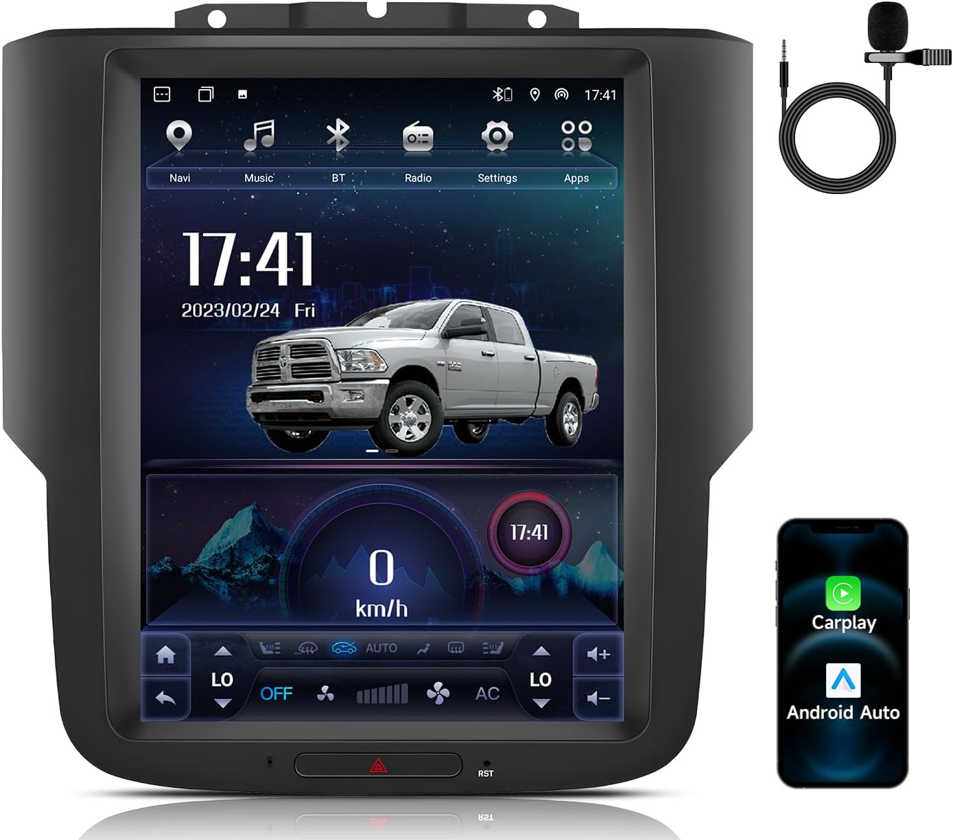 Amazon.com: 5GWiFi 4G+64G Car Stereo Radio for Dodge Ram 2013-2018 1500 ...