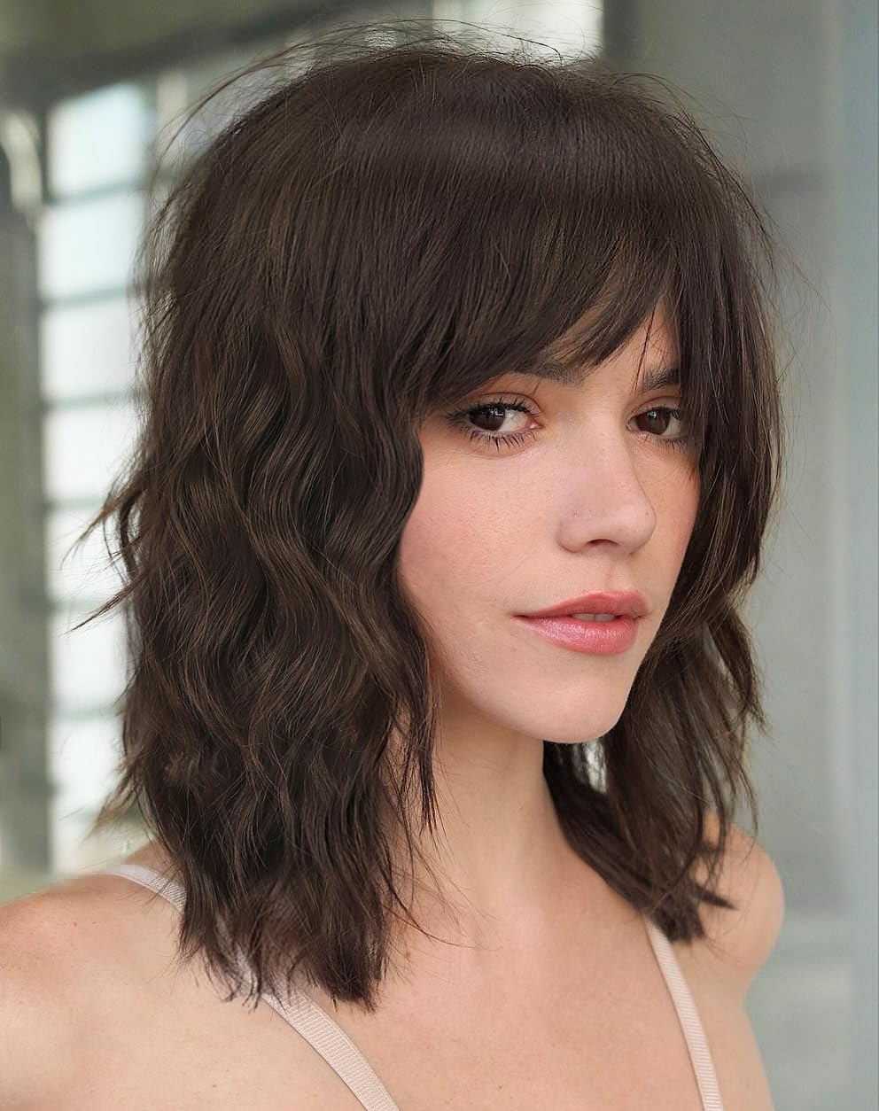 Wavy Bob Shoulder Length Brown