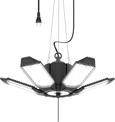 toberich Plug in Garage Light, 180W 18000LM Linkable LED Shop Light w ...