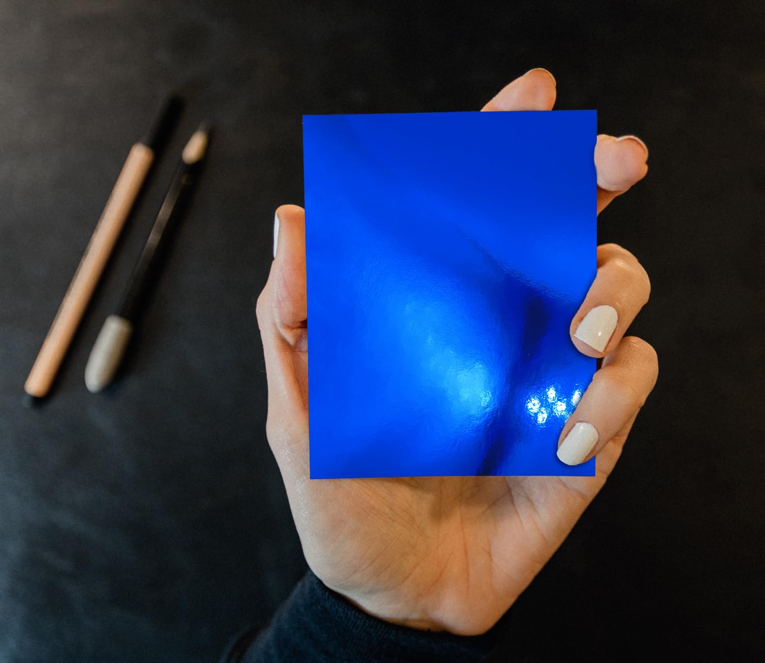 Snapklik.com : Blue Metallic Cardstock Paper Metallic Reflective ...