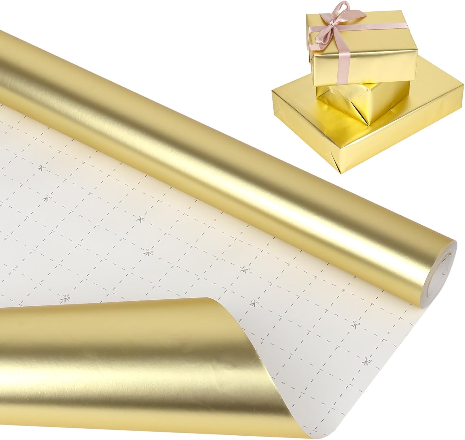 Gold Wrapping Paper Roll,43cm*10m Gold Metallic Wrapping Paper,Luxury ...