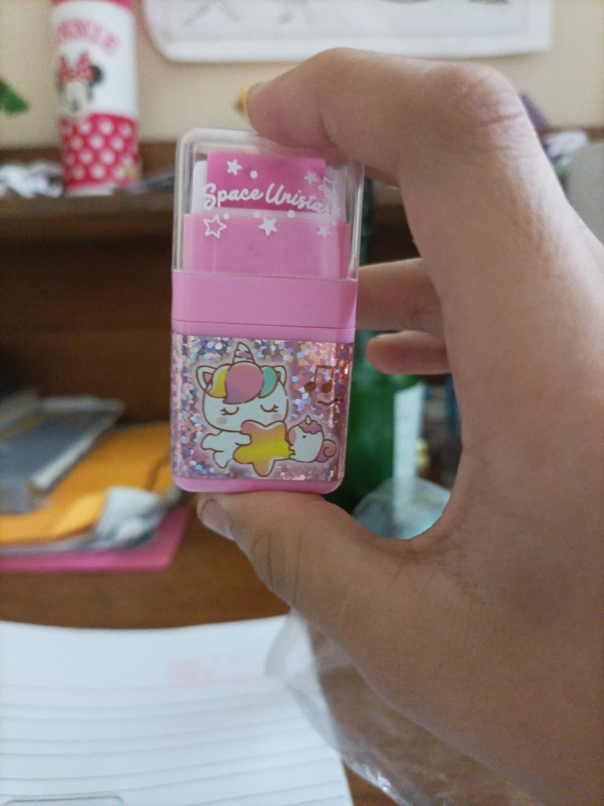 Crackles Cute kawaii Cartoon Roller Eraser in a Glitter Cap pencil ...